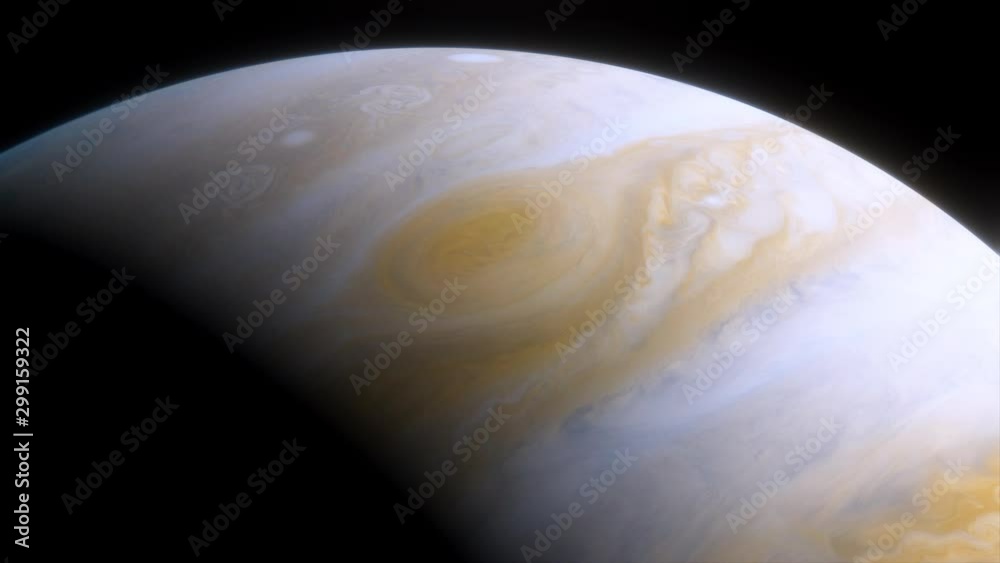 Europa - Ice moon of Jupiter. Background of the giant gas planet ...