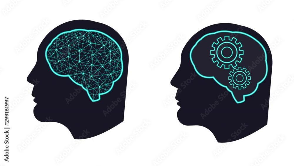 Animation of human intelligence. Brain, video with alpha channel on ...