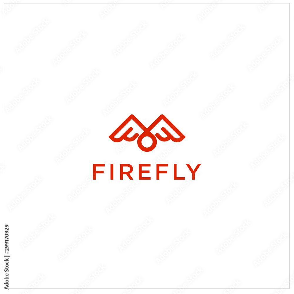 Vetor de Abstract Fire Fly FF wing logo design inspiration, vector do ...