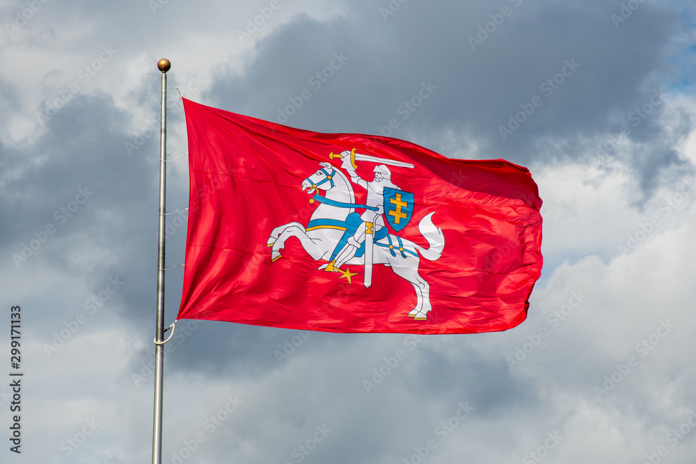 Historical Lithuanian flag, coat of arms of Lithuania, consisting of an ...
