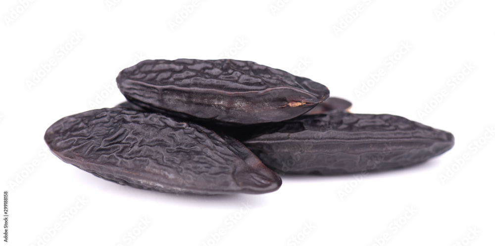 Tonka beans isolated on white background. Bean of Dipteryx odorata ...