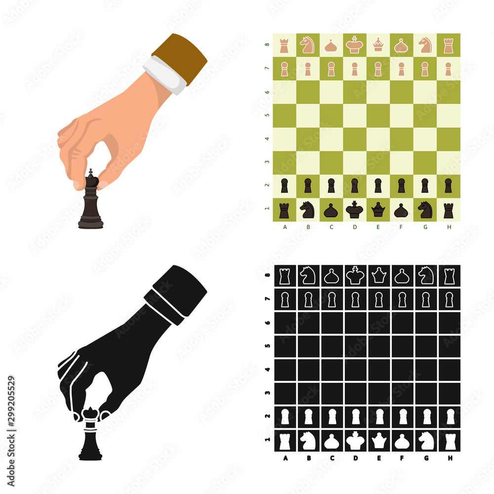 Vector illustration of checkmate and thin logo. Collection of checkmate ...