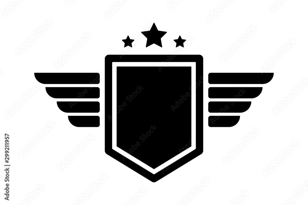 Eagle wings army vector badges. Aviation wing labels. Winged pilot ...