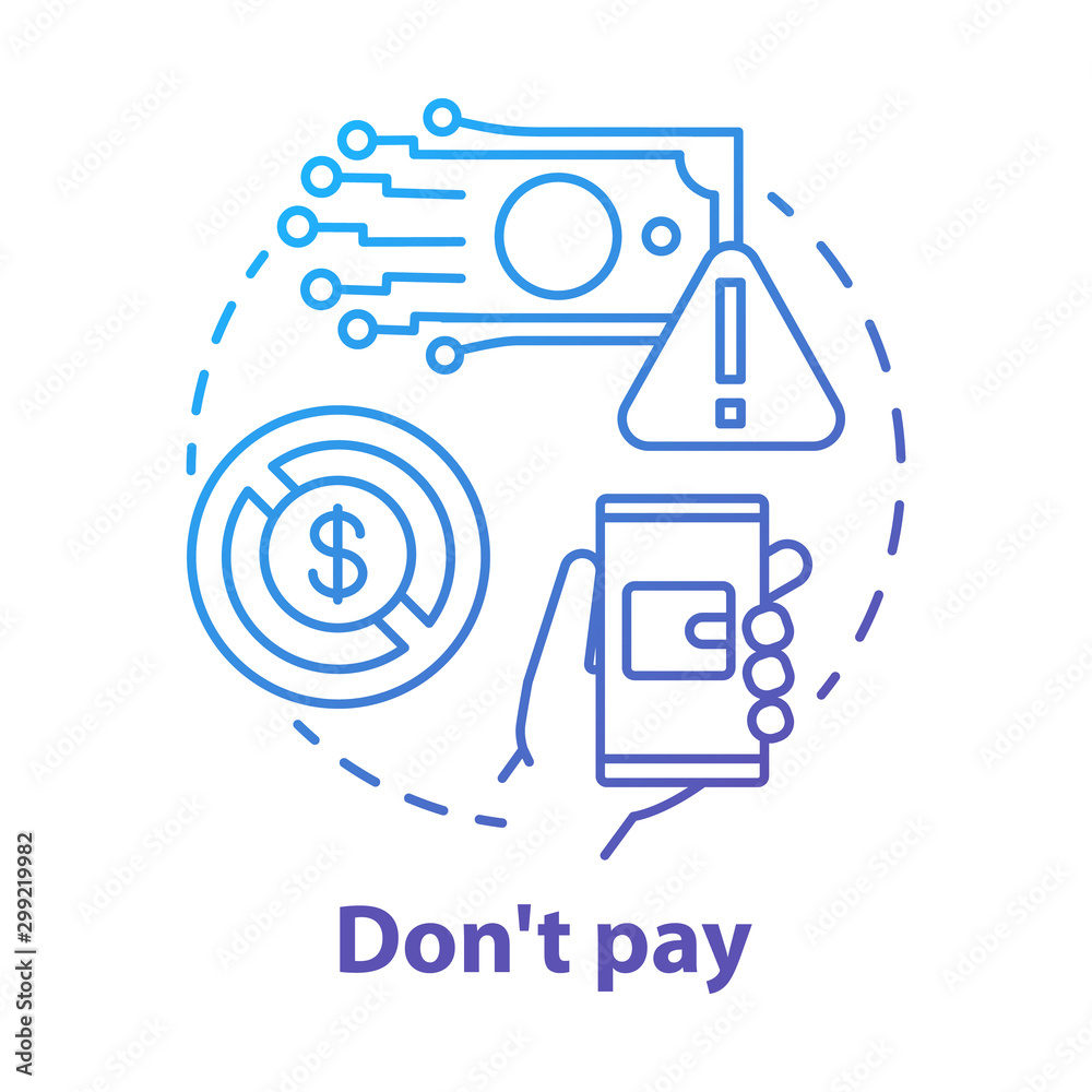 Dont pay concept icon. Online payment fraud danger. Protection of ...