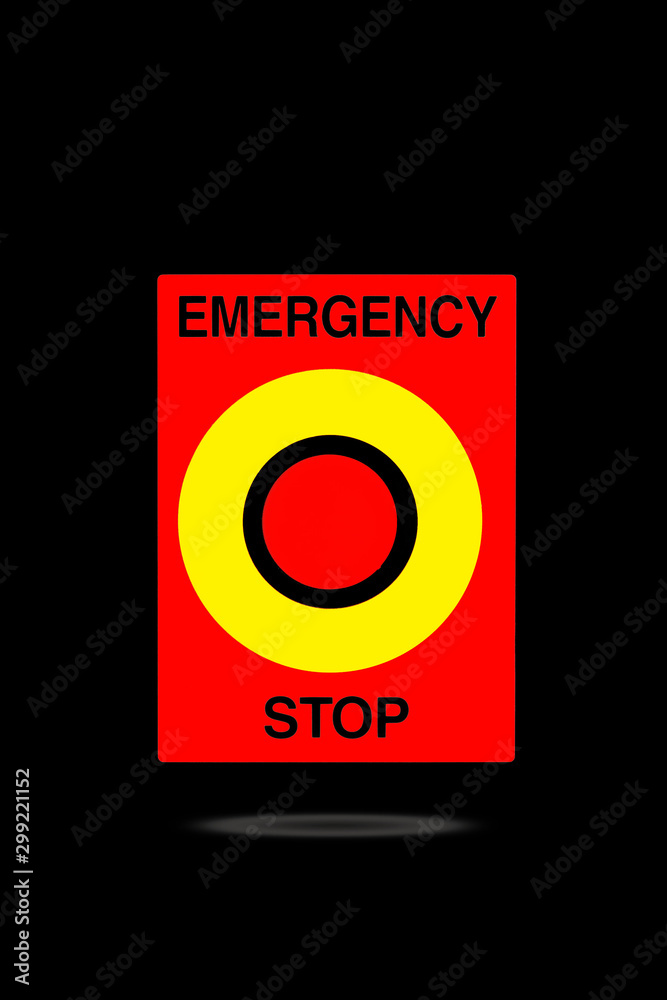 emergency stop system buttons separated from the white background Stock ...