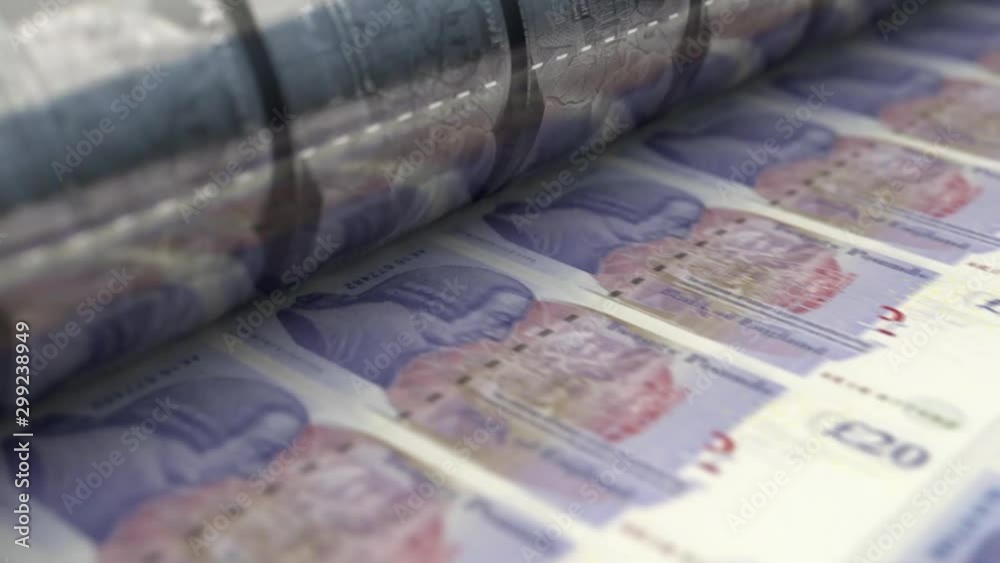 A loop able animation concept image showing a long sheet of british ...