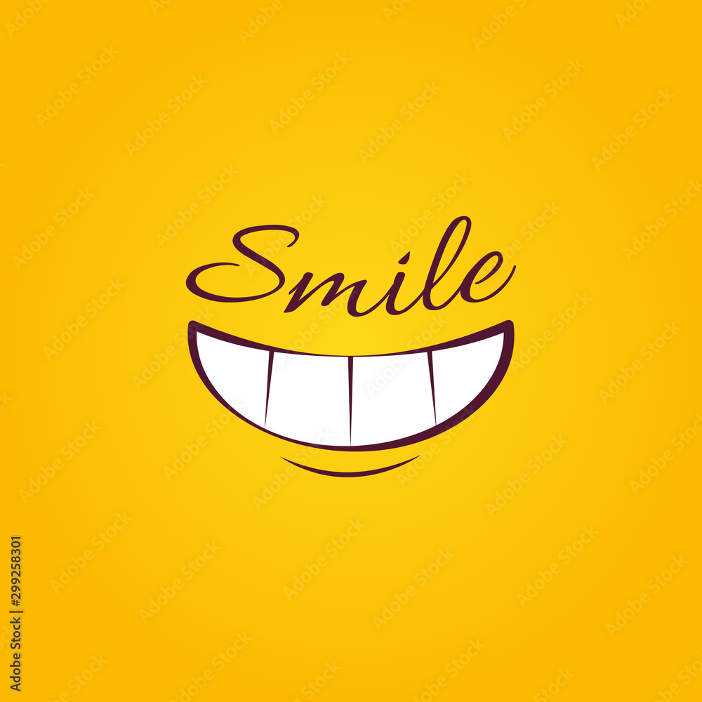 Smile icon template design. Smiling emoticon vector isolated logo ...