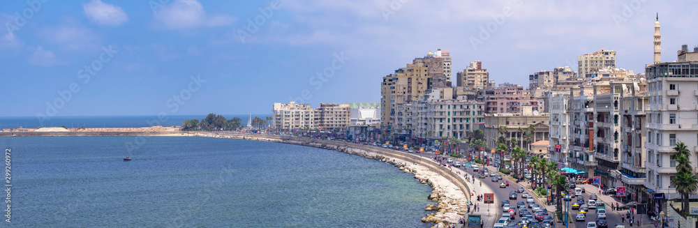 The Corniche is a waterfront promenade in Alexandria and the major ...