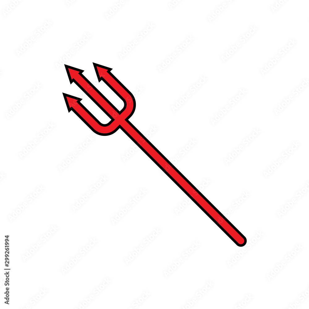 Cartoon Isolated Devil Fork Illustration Stock Vector | Adobe Stock