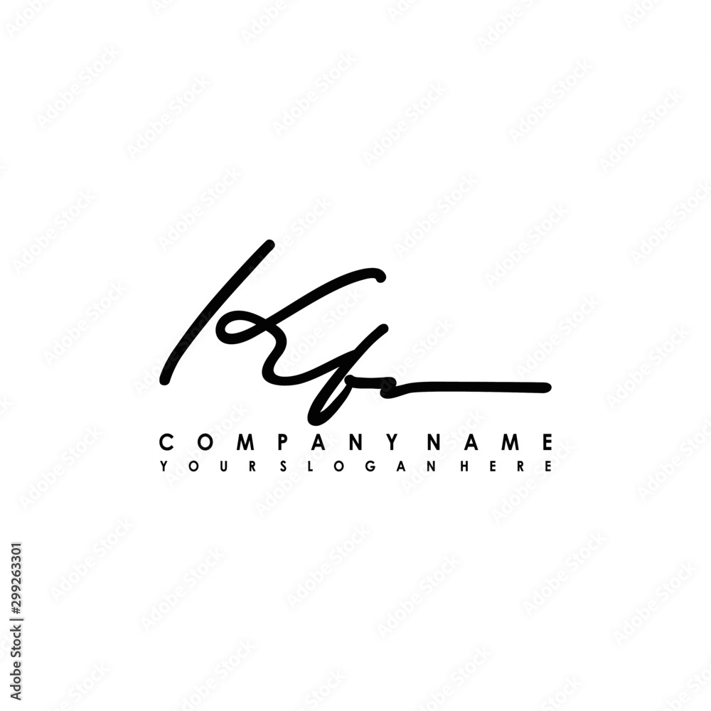 KF initials signature logo. Handwriting logo vector templates. Logo for ...