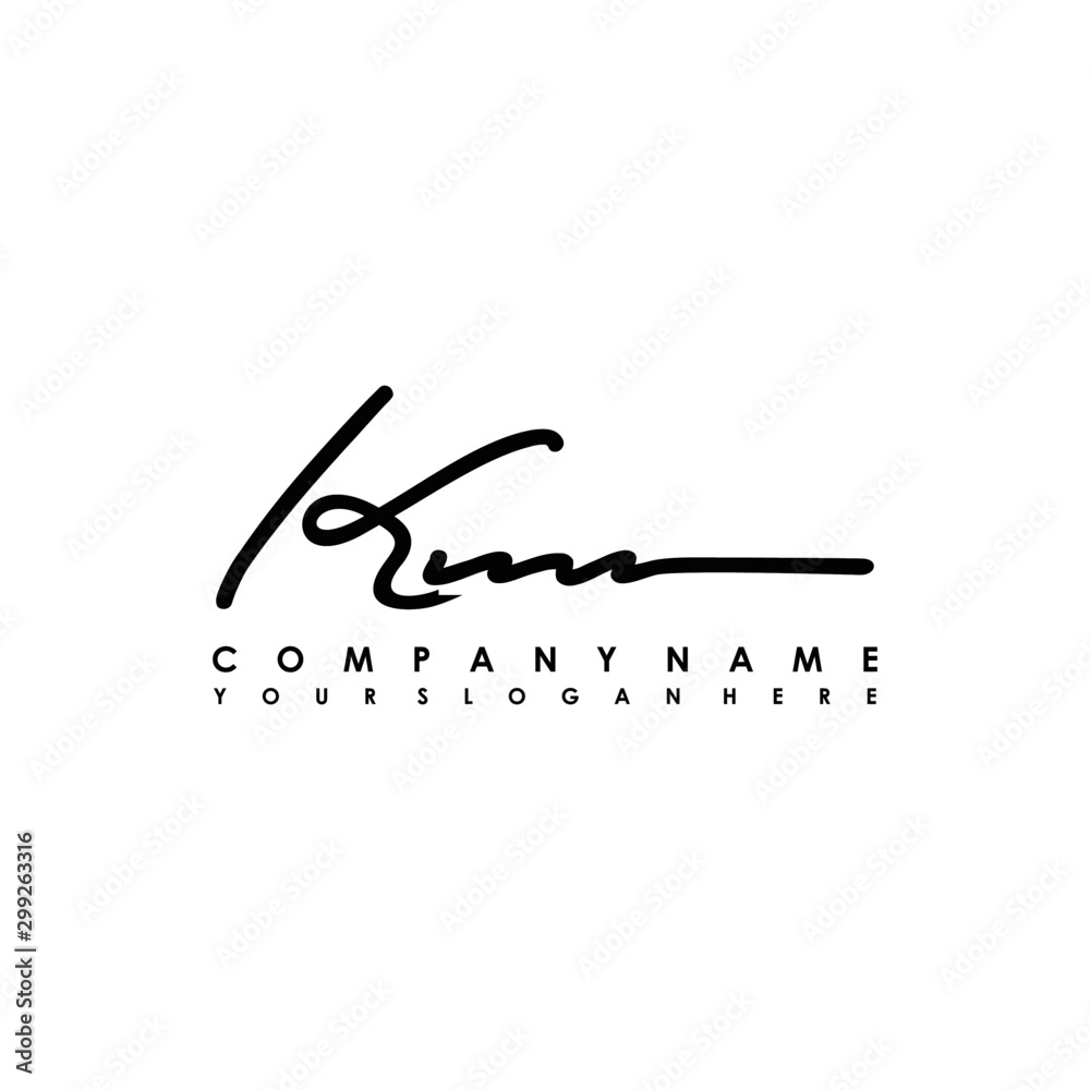 KM initials signature logo. Handwriting logo vector templates. Logo for ...