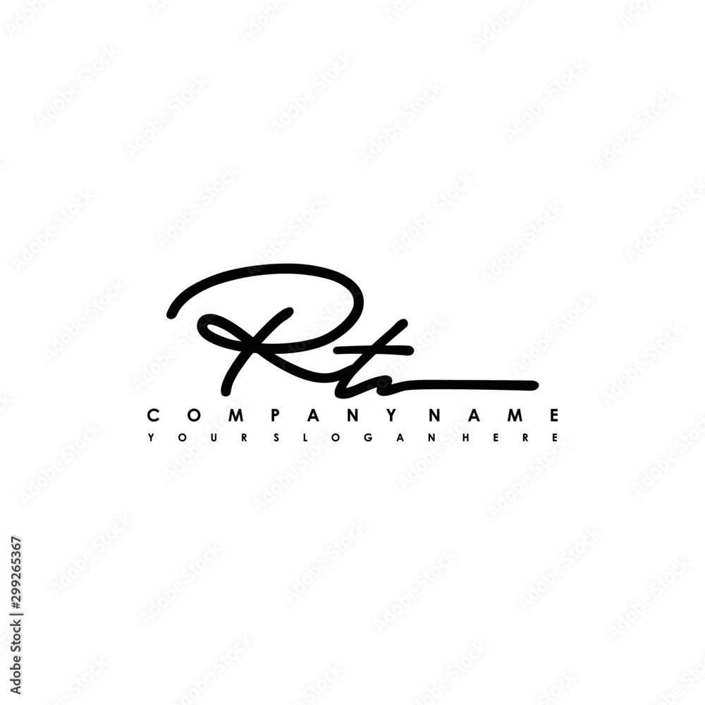RT initials signature logo. Handwriting logo vector templates. Logo for ...