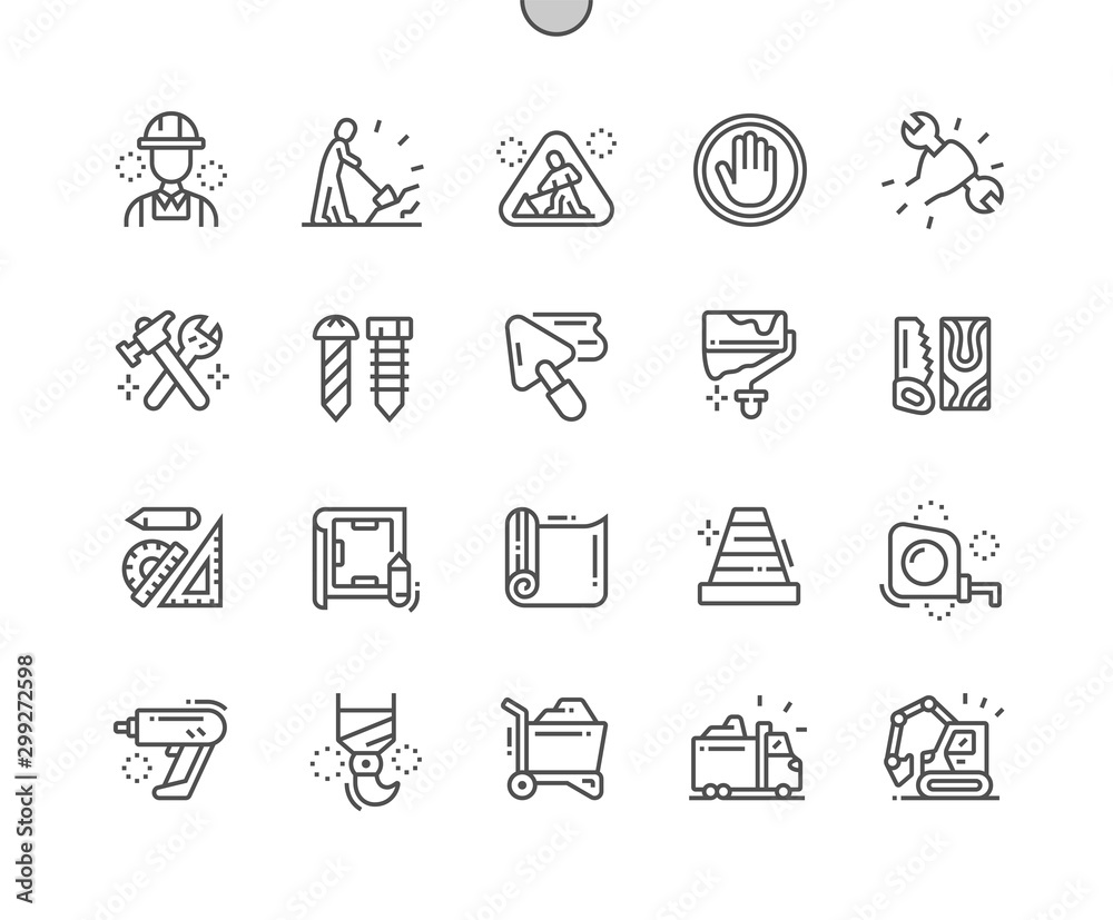 Repair work Well-crafted Pixel Perfect Vector Thin Line Icons 30 2x ...