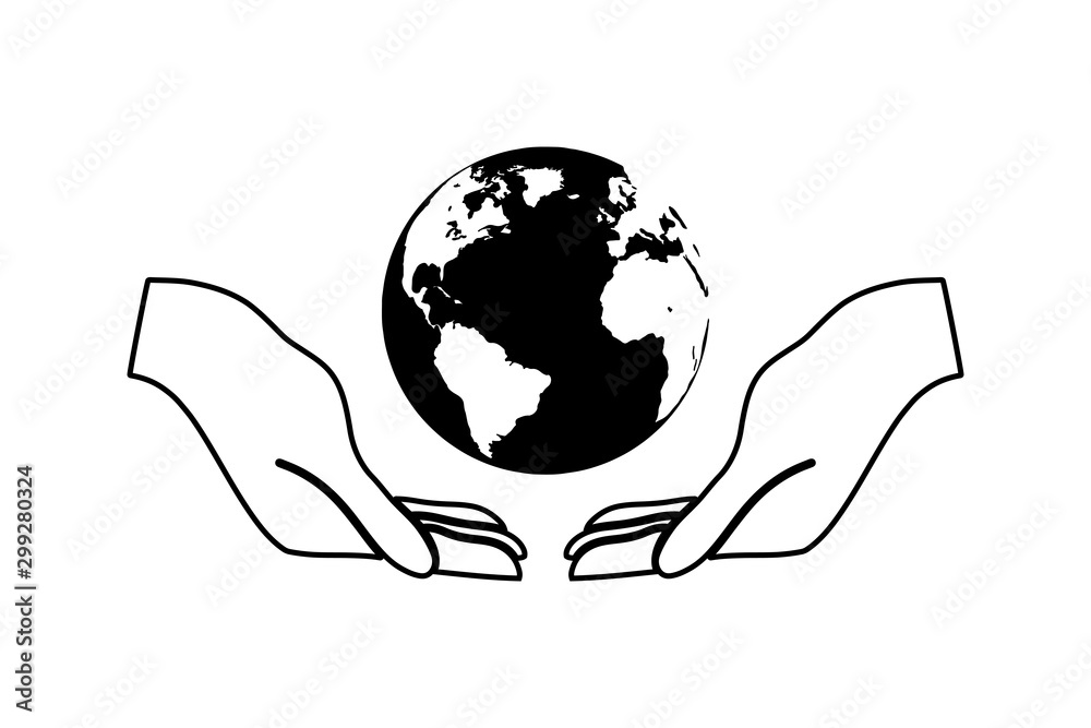 Save The Earth Icon. Symbol in flat design isolated on white background ...