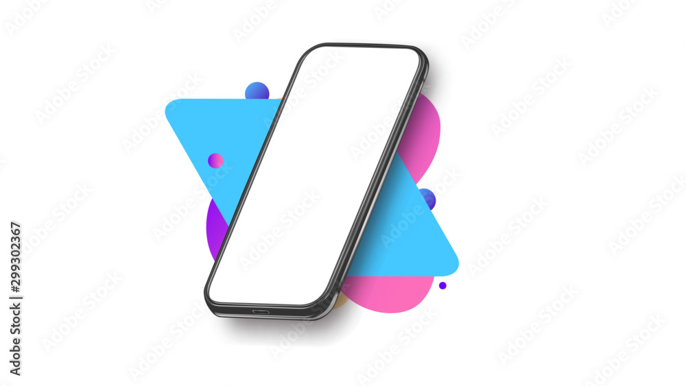 Smartphone 3d isometric illustration. Cell phone perspective view ...