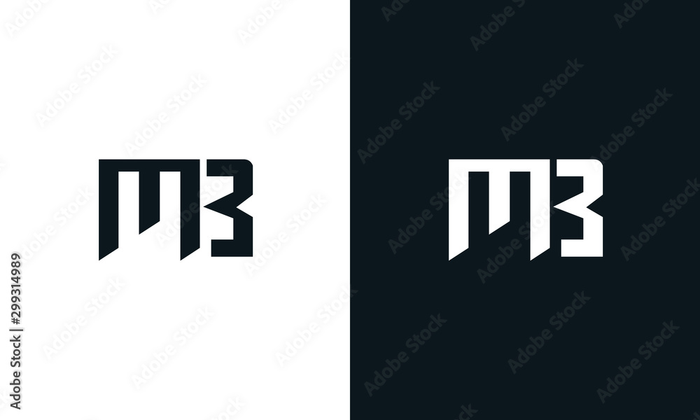 Abstract letter MB logo. This logo icon incorporate with two abstract shape in the creative ...