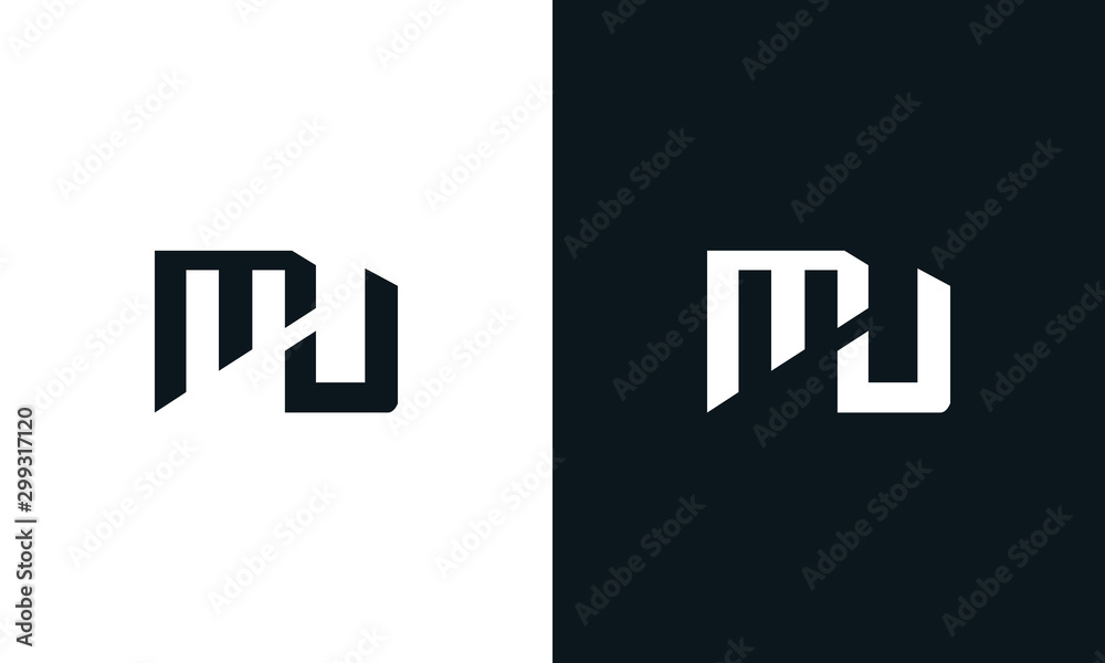 Abstract letter MU logo. This logo icon incorporate with two abstract ...