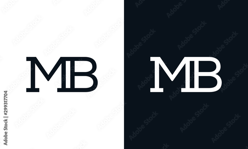Minimalist line art letter MB logo. This logo icon incorporate with two ...