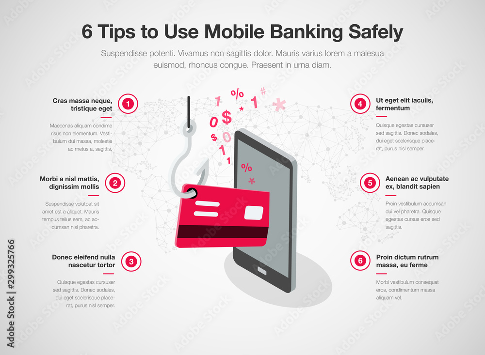 Infographic for 6 tips to use mobile banking safely with smart phone ...