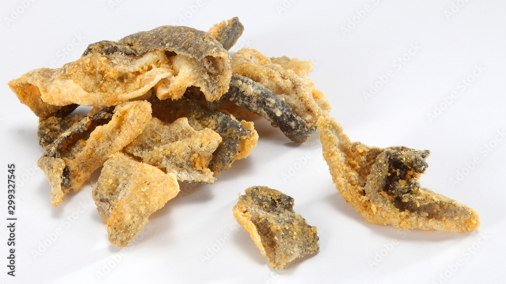Deep-fried Fish Skin With Salted Egg Yolk Stock Photo | Adobe Stock