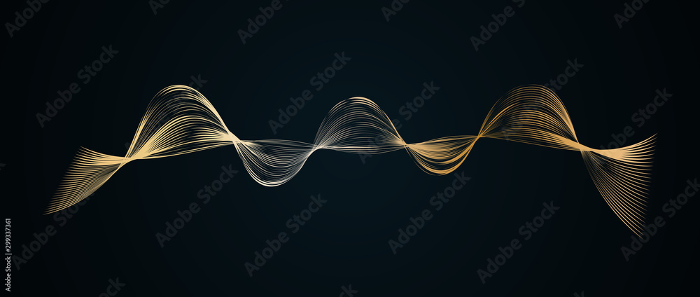 Waveform smooth curved lines Abstract design element Technological ...