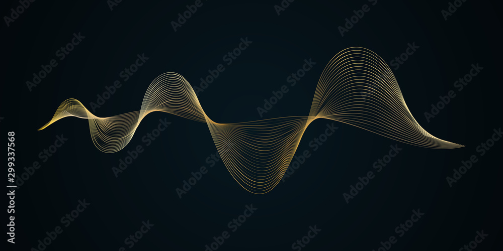 Waveform smooth curved lines Abstract design element Technological ...