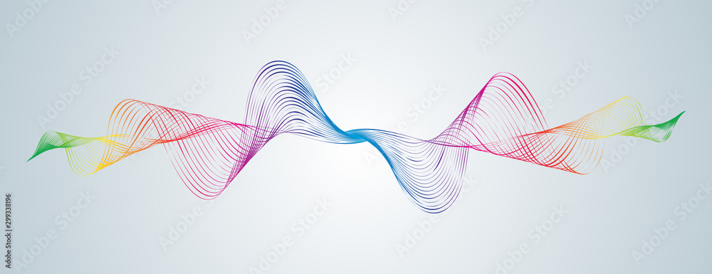 Vetor de Waveform smooth curved lines Abstract design element ...