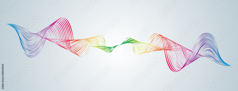 Waveform smooth curved lines Abstract design element Technological ...