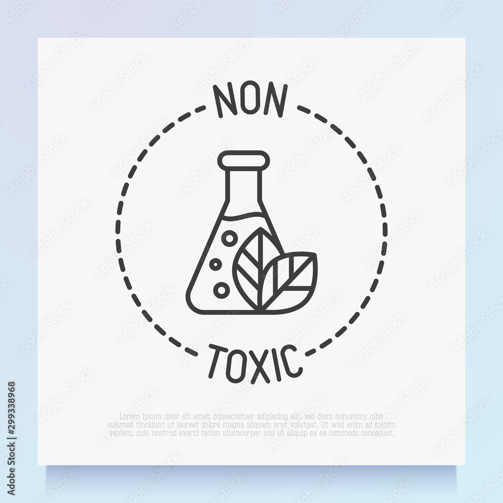 Non toxic symbol. Thin line icon for organic product. Modern vector ...