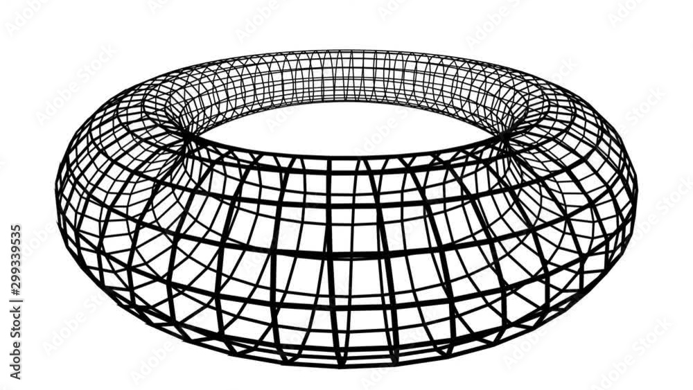 Shrinking Expanding Torus Particle Accelerator Donus Shape Mesh Loop ...