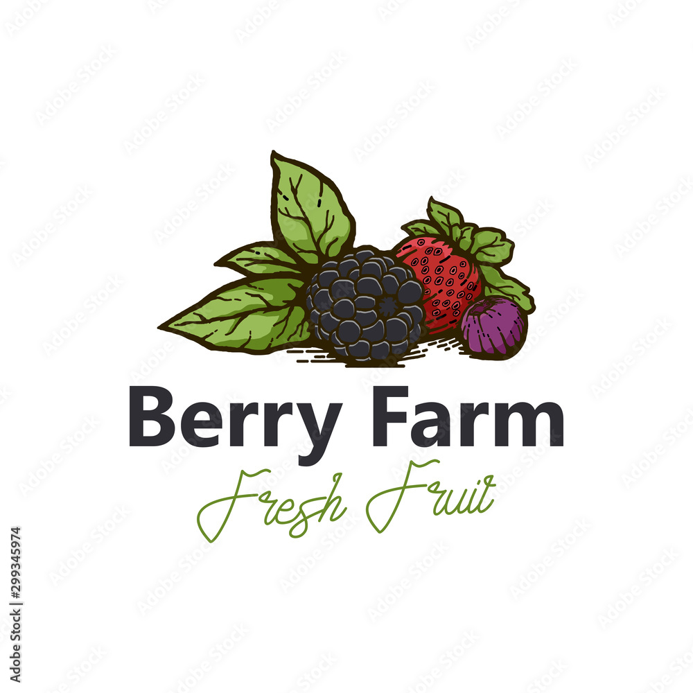 Vetor de berry farm logo design, berry identity logo for product and ...
