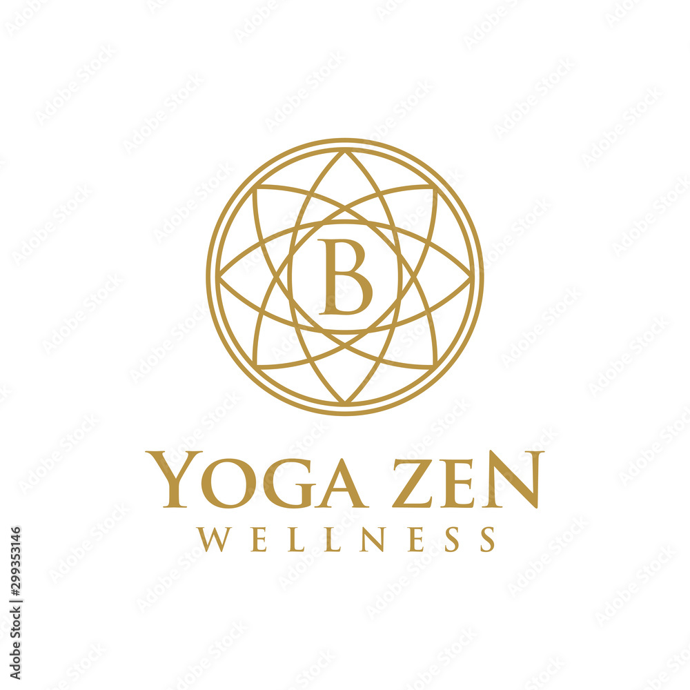 Wellness logo with a simple and clean modern design with elegant line ...