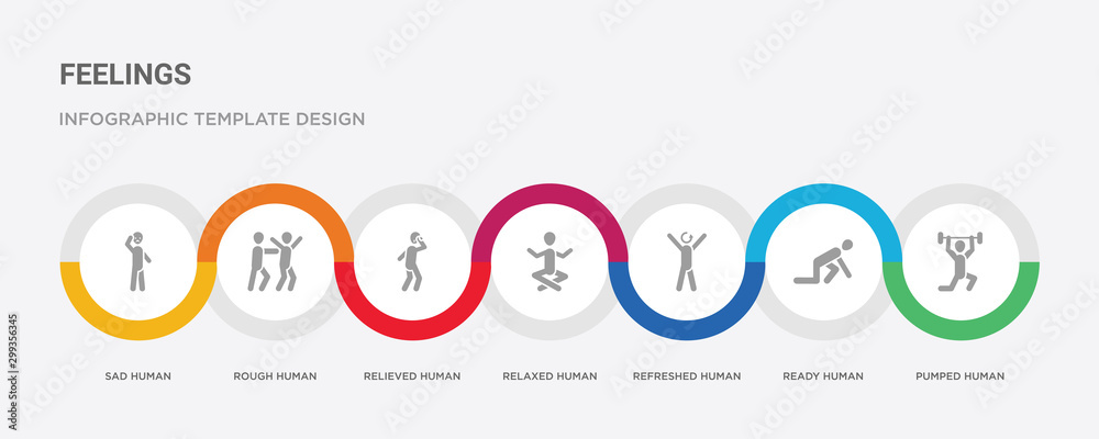 7 filled icon set with colorful infographic template included pumped ...