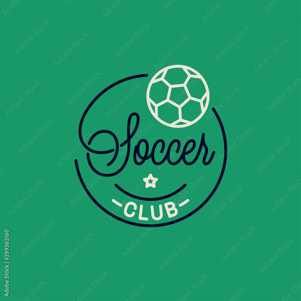 Soccer club logo. Round linear logo of soccer ball Stock Vector | Adobe ...