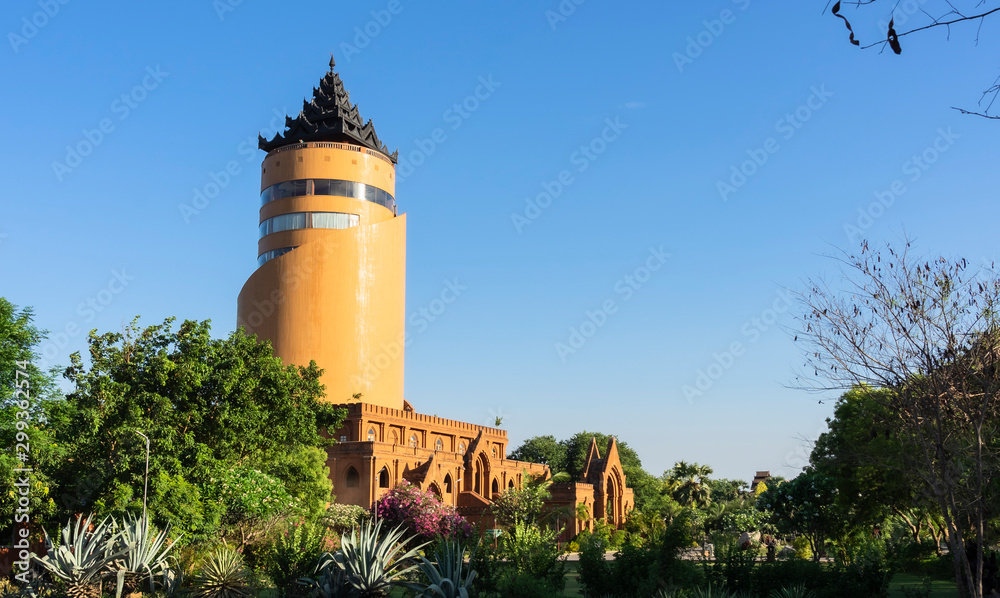 Myanmar ,Bagan viewing tower for seeing old Pagodas in the morning ...