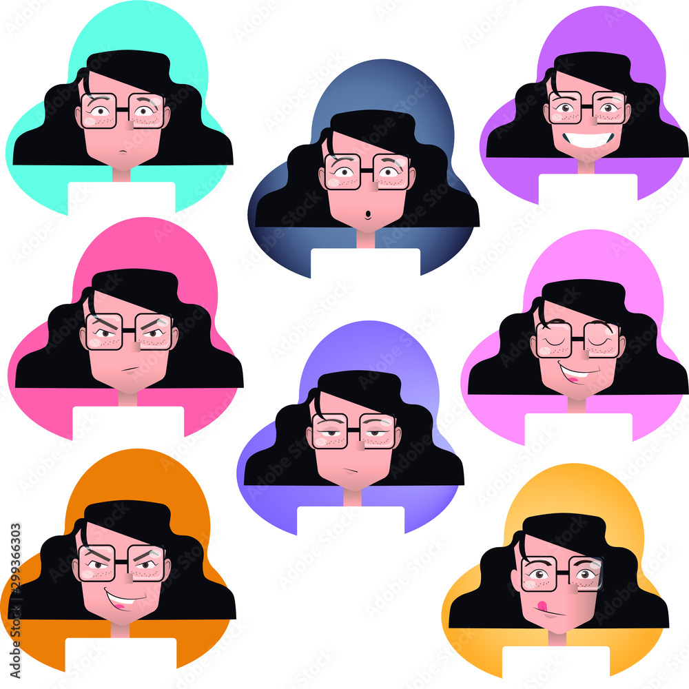 character female expression for a roll Stock Vector | Adobe Stock