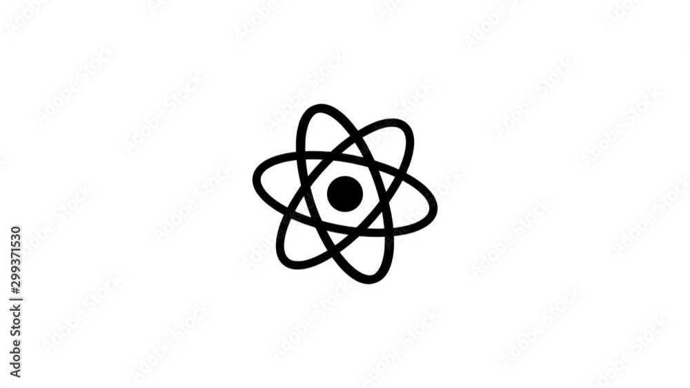Spinning Nuclear Radiation Atomic Atom Symbol Endless Loop Spinner ...
