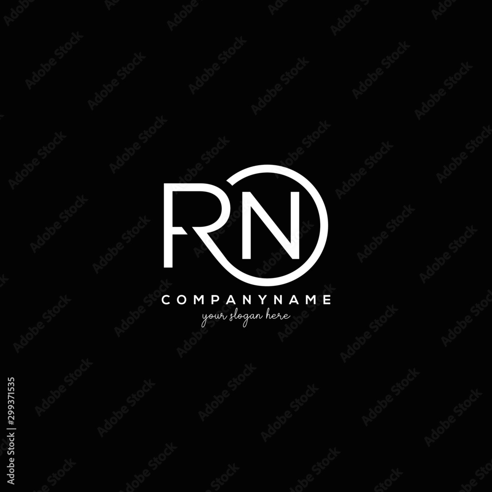 Initial Letter RN Logo With circle Template Vector. Stock Vector ...