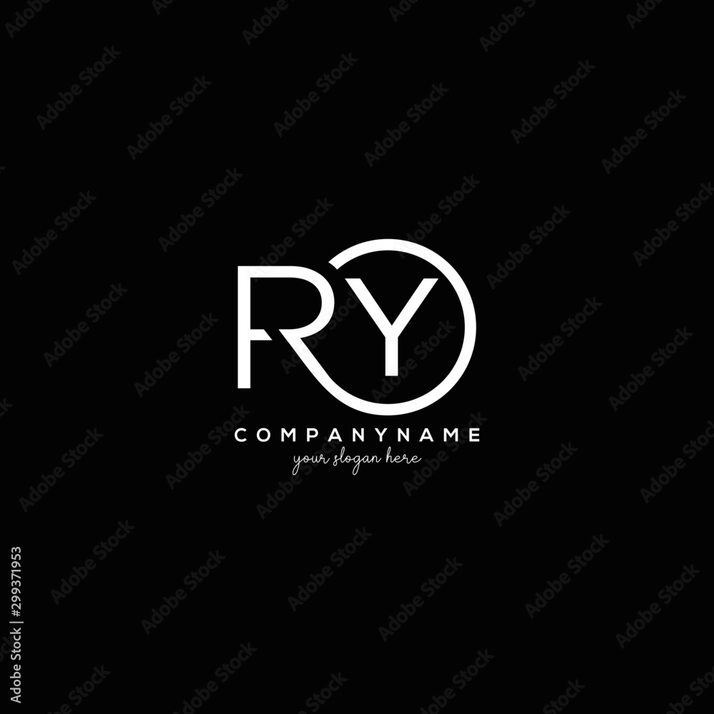 Initial Letter RY Logo With circle Template Vector. Stock Vector ...