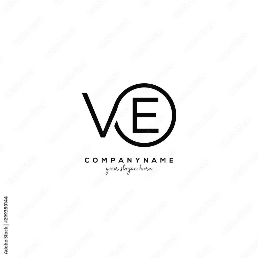 Initial Letter VE Logo With circle Template Vector. Stock Vector ... Initial Letter VE Logo With circle Template Vector. Stock Vector ...
