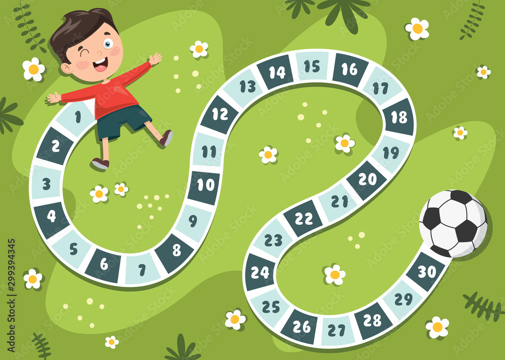 Numbers Boardgame Illustration For Children Education Stock Vector ...