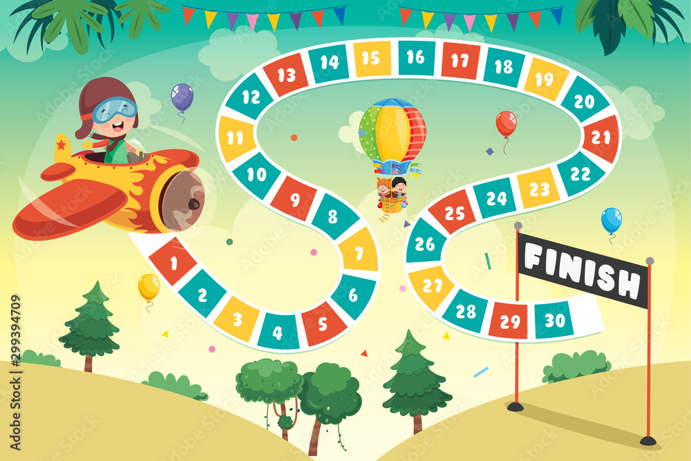 Numbers Boardgame Illustration For Children Education Stock Vector ...