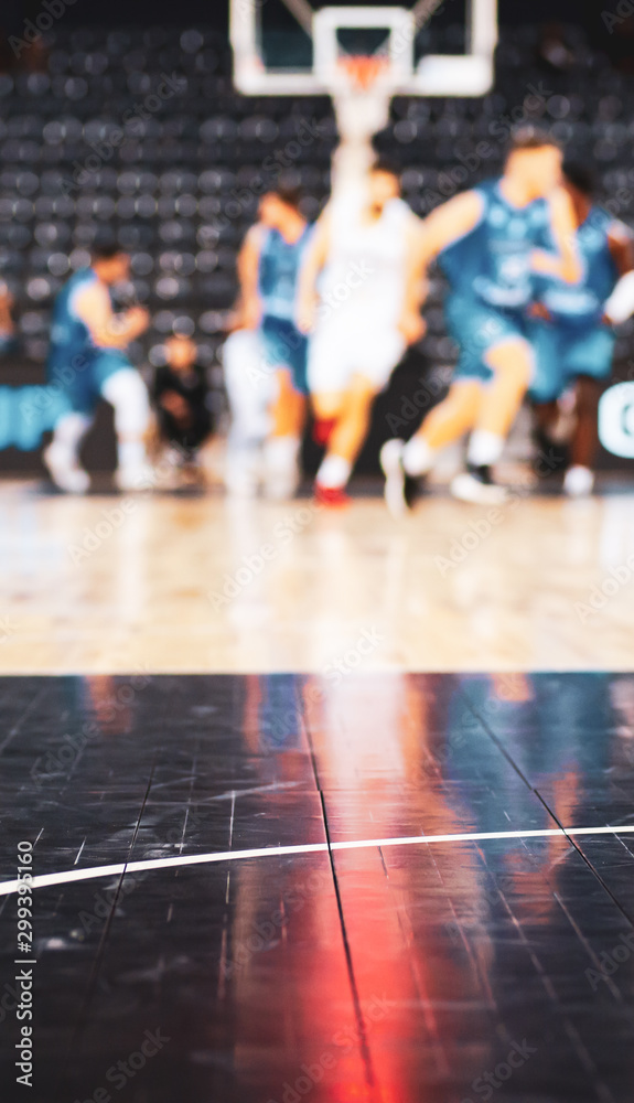 blurred background of basketball players on court during game - very ...