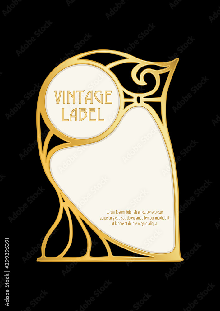 Label, decorative frame, border. Good for product label. with place for ...