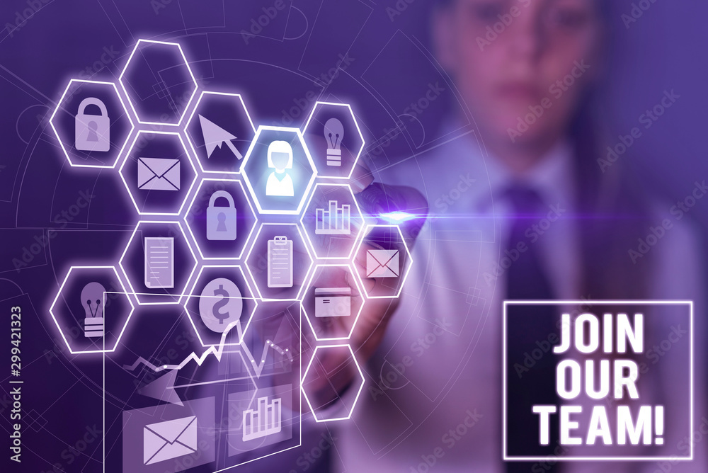 Text sign showing Join Our Team. Business photo text inviting someone ...