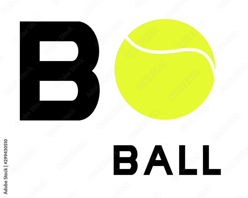 B is for ball graphic, phonics learning aid, vector illustration Stock ...
