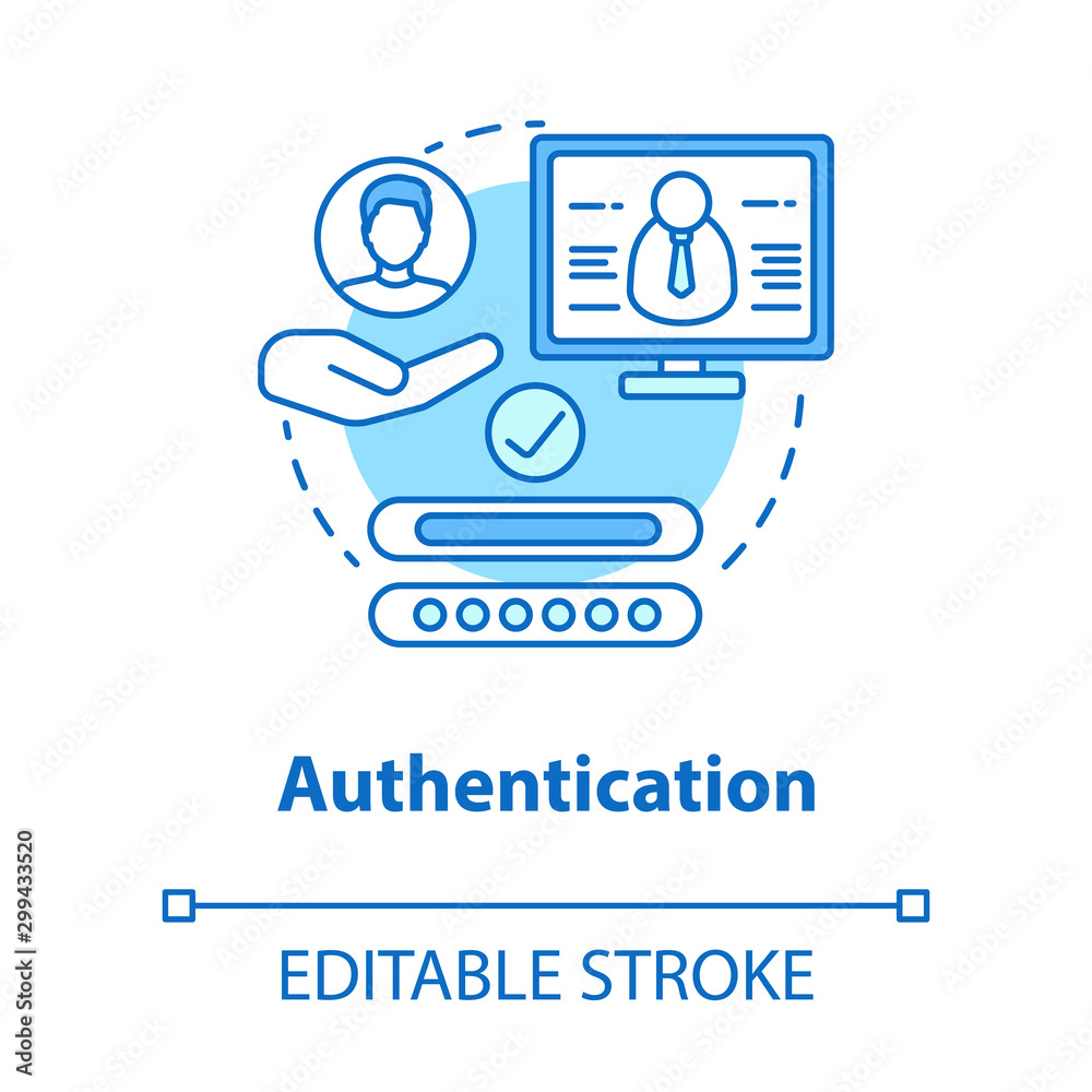 Authentication concept icon. User authorization, login. Privacy ...