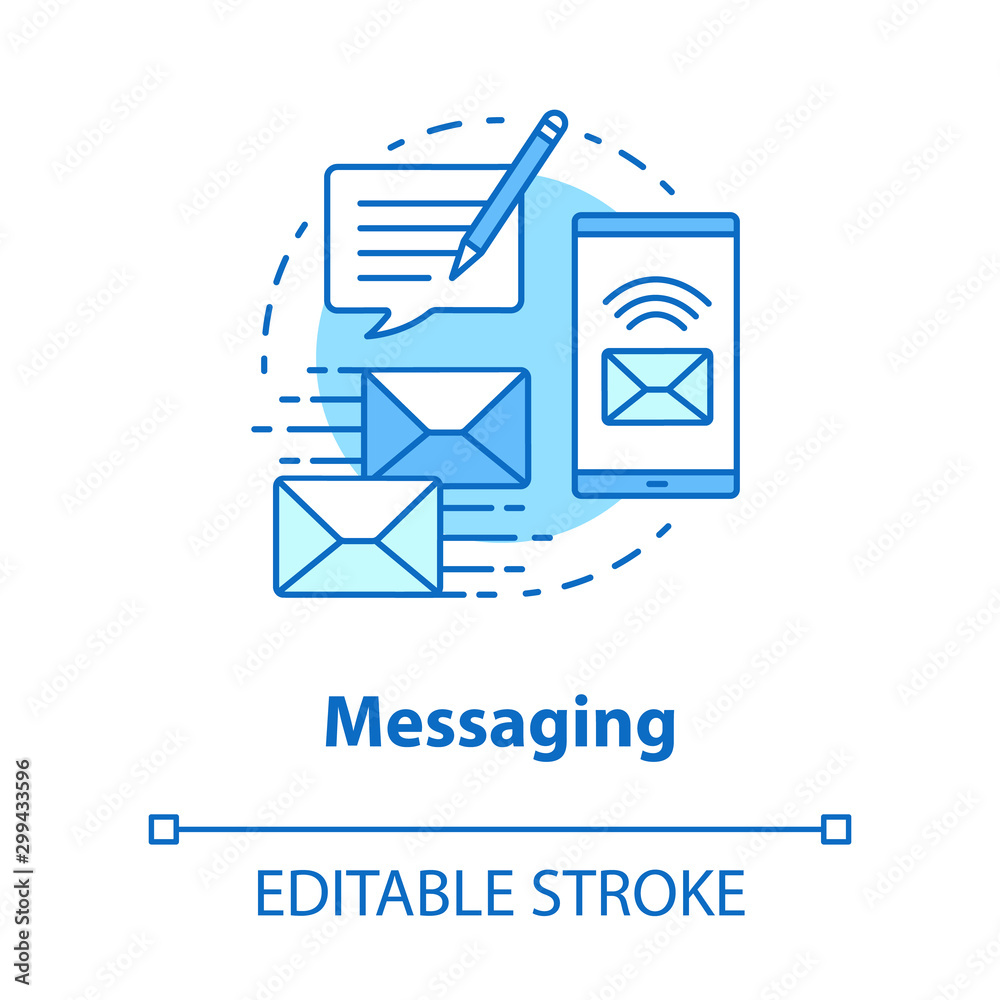 Messaging concept icon. Mailing idea thin line illustration. Online ...