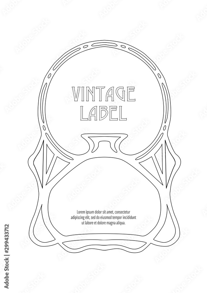 Label, decorative frame, border. Good for product label. with place for ...