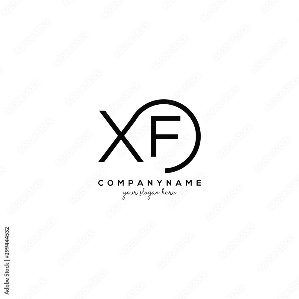 Initial Letter XF Logo With circle Template Vector. Stock Vector ...